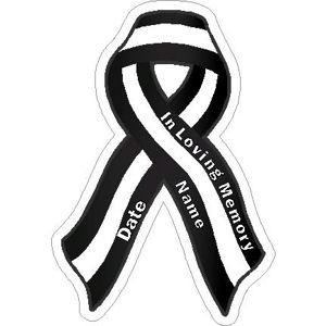 Custom Thin White Line Wavy Ribbon - Vinyl Sticker at Sticker Shoppe