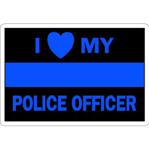 Thin Blue Line I Love My Police Officer - Vinyl Sticker at Sticker Shoppe