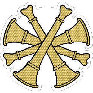 Deputy Fire Chief Gold Leaf Bugles - Vinyl Sticker at Sticker Shoppe