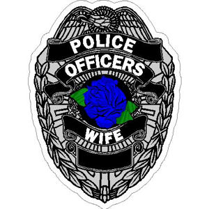 Police Officers Wife Blue Rose Badge - Vinyl Sticker at Sticker Shoppe