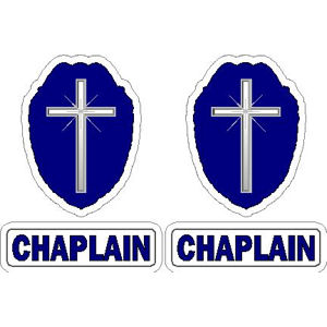Police Chaplain Badge - Helmet Pair at Sticker Shoppe