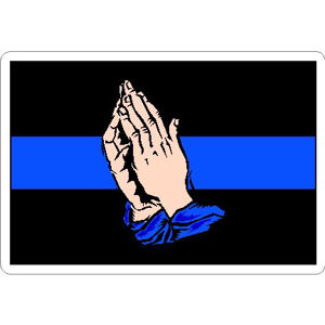 Thin Blue Line Praying Hands - Vinyl Sticker at Sticker Shoppe