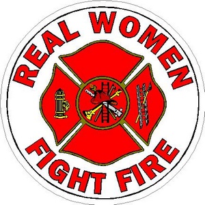 Real Women Fight Fire Firefighter - Vinyl Sticker at Sticker Shoppe