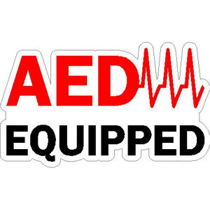 AED Equipped - Vinyl Sticker at Sticker Shoppe