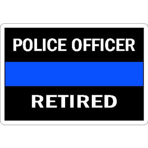 Thin Blue Line Retired Police Officer - Vinyl Sticker at Sticker Shoppe