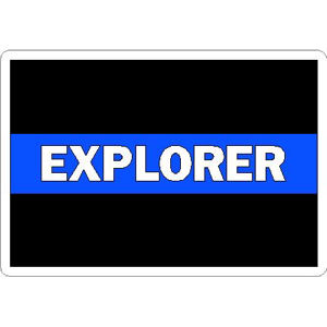 Thin Blue Line Explorer White - Vinyl Sticker at Sticker Shoppe