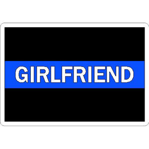 Thin Blue Line Girlfriend White Vinyl Sticker at Sticker Shoppe