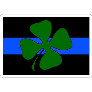 Thin Blue Line Clover - Vinyl Sticker at Sticker Shoppe