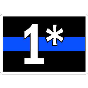 Thin Blue Line 1* White - Vinyl Sticker at Sticker Shoppe