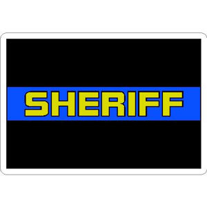 Thin Blue Line Sheriff Yellow - Vinyl Sticker at Sticker Shoppe