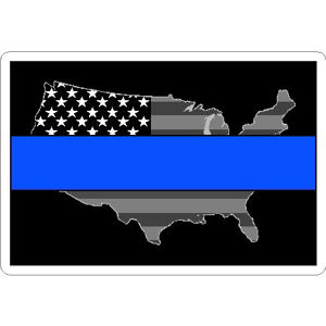 Thin Blue Line USA Subdued Flag - Vinyl Sticker at Sticker Shoppe
