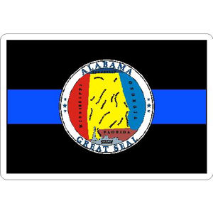Thin Blue Line Alabama State Seal Vinyl Sticker at Sticker Shoppe
