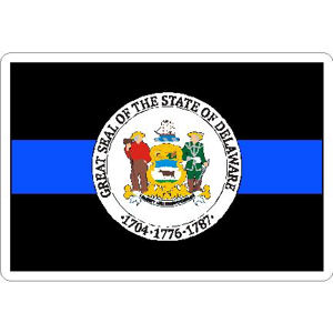 Thin Blue Line Delaware State Seal - Vinyl Sticker at Sticker Shoppe