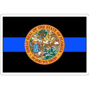 Thin Blue Line Florida State Seal - Vinyl Sticker at Sticker Shoppe