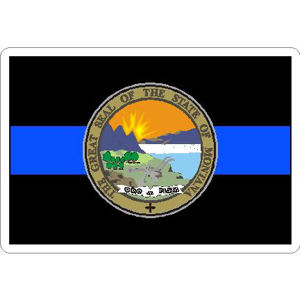 Thin Blue Line Montana State Seal - Vinyl Sticker at Sticker Shoppe