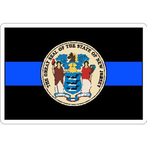 Thin Blue Line New Jersey State Seal - Vinyl Sticker at Sticker Shoppe