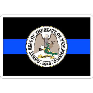 Thin Blue Line New Mexico State Seal - Vinyl Sticker at Sticker Shoppe