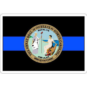 Thin Blue Line North Carolina State Seal - Vinyl Sticker at Sticker Shoppe