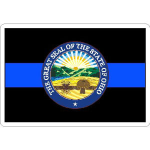Thin Blue Line Ohio State Seal - Vinyl Sticker at Sticker Shoppe