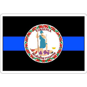 Thin Blue Line Virginia State Seal Vinyl Sticker at Sticker Shoppe