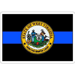 Thin Blue Line West Virginia State Seal - Vinyl Sticker at Sticker Shoppe