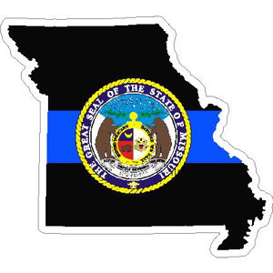 Thin Blue Line Missouri Outline State Seal - Vinyl Sticker at Sticker ...