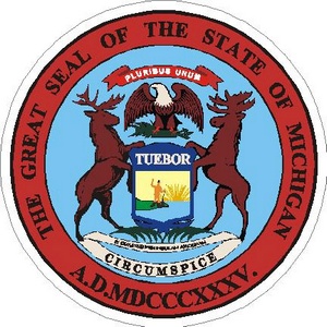 Michigan State Seal - Vinyl Sticker at Sticker Shoppe