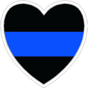 Thin Blue Line Heart - Sticker at Sticker Shoppe