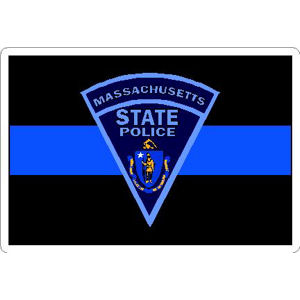 Thin Blue Line Massachusetts State Police - Vinyl Sticker at Sticker Shoppe