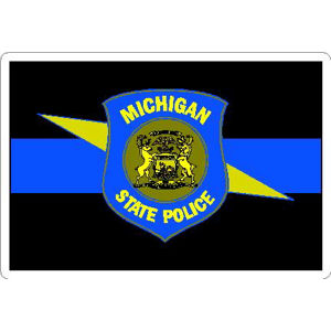 Thin Blue Line Michigan State Police - Vinyl Sticker at Sticker Shoppe