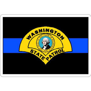 Thin Blue Line Washington State Patrol - Vinyl Sticker at Sticker Shoppe
