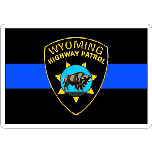 Thin Blue Line Wyoming Highway Patrol - Vinyl Sticker at Sticker Shoppe