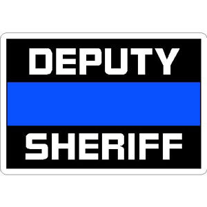 Thin Blue Line Deputy Sheriff White - Vinyl Sticker at Sticker Shoppe