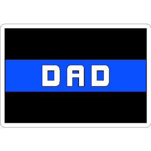 Thin Blue Line Dad White - Vinyl Sticker at Sticker Shoppe