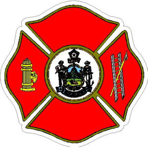 Maltese Cross Maine State Seal - Vinyl Sticker at Sticker Shoppe