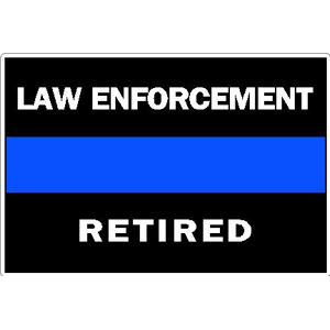 Thin Blue Line Law Enforcement Retired White - Vinyl Sticker at Sticker ...