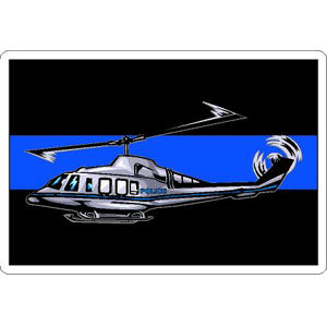 Thin Blue Line Helicopter Aviation Crew - Vinyl Sticker at Sticker Shoppe