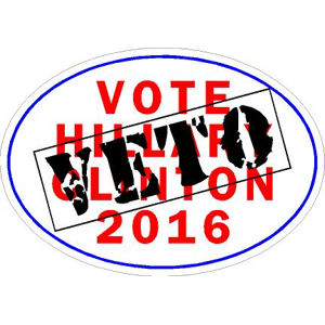 VOTE Hillary Clinton 2016 VETO - Vinyl Sticker at Sticker Shoppe
