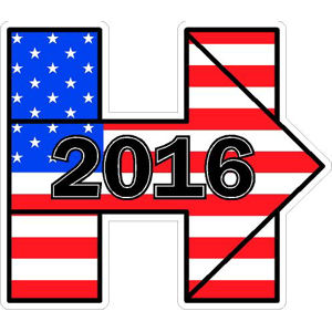 Hilary Clinton for President 2016 Patriotic - Vinyl Sticker at Sticker ...