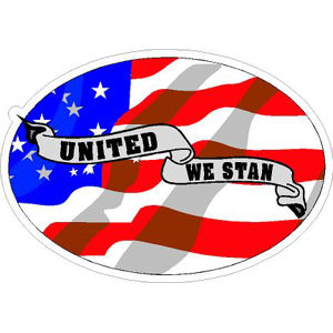 United States Of America United We Stand - Oval Sticker at Sticker Shoppe