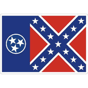 Tennessee Confederate Rebel Flag - Rectangle Sticker at Sticker Shoppe