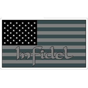 Subdued United States Flag Infidel - Vinyl Sticker at Sticker Shoppe