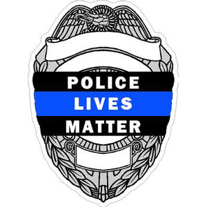 Thin Blue Line Police Lives Matter Badge Gold - Vinyl Sticker at ...