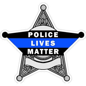 Thin Blue Line Police Lives Matter Badge 5 Point Grey - Vinyl Sticker ...