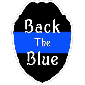Thin Blue Line Back The Blue Shield Vinyl Sticker at Sticker Shoppe