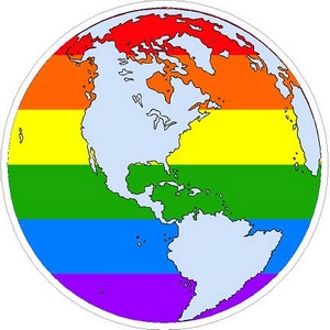 World Globe Rainbow - Vinyl Sticker at Sticker Shoppe