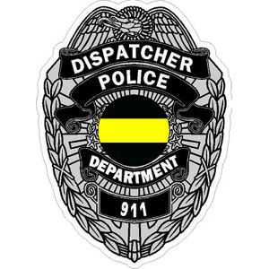 Thin Yellow Line Badge Police Dispatcher - Vinyl Sticker at Sticker Shoppe