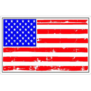US Flag Distressed Vinyl Sticker at Sticker Shoppe