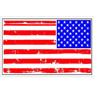 US Flag Distressed Reverse Vinyl Sticker at Sticker Shoppe