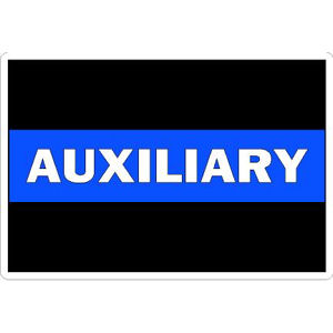 Thin Blue Line Auxiliary White - Vinyl Sticker at Sticker Shoppe